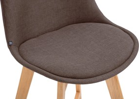 Barová židle Cannes látka přírodní konstrukce – hnědá