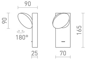 Rendl R13914 nástěnné LED svítidlo ELISEO, bílé, 230V, 5W, 3000K, 16,5cm