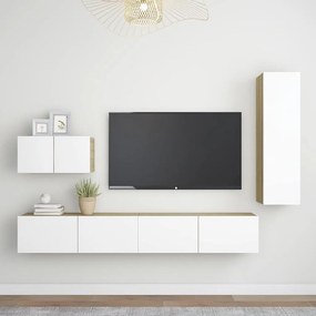 vidaXL 4dílný set TV skříněk kompozitní dřevo [3393329] Barva: dub sonoma