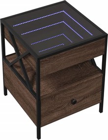 Noční stolek s Infinity LED hnědý dub 40 x 40 x 51 cm 3284105