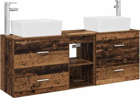 Sada koupelnových skříněk 3 ks Staré dřevo 53 x 34,5 x 63 cm 3405857