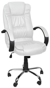 Malatec 23240 Kancelářská židle EKO kůže bílá