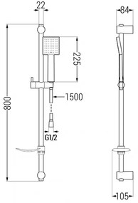 Mexen DF45 posuvný sprchový set, Zlatá - 785454582-50