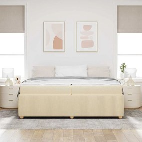 Rám postele Krémová 200 x 200 cm textil 3398436