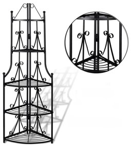 vidaXL Marketos Rohový stojan na květiny černý