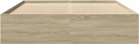 Rám postele bez matrace dub sonoma 160x200 cm kompozitní dřevo 3295641