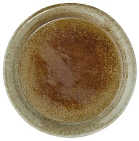 MADAM STOLTZ Kameninový dezertní talíř Multi Coloured A, béžová barva, hnědá barva, keramika