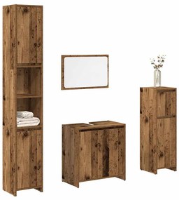4dílná koupelnová sestava old wood kompozitní dřevo 3328555