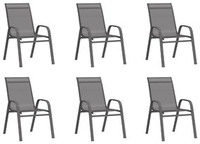 Stohovatelné zahradní židle 6 ks šedé textilenová tkanina,  318784