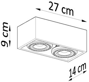 Sollux SL.0884 - Stropní svítidlo QUATRO 2xGU10/40W/230V beton
