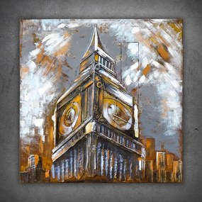 3D kovový obraz Loft Big Ben 100x100 cm