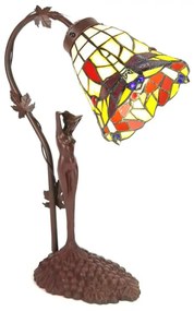 Stolní lampa Tiffany květ s dekorací ženy Womien – 15x9x21 cm