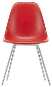 Eames Fiberglass Chair DSX chrom červená Vitra