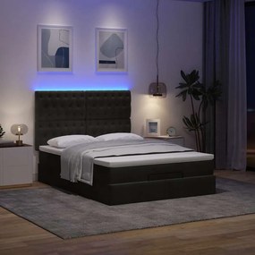 Osmanský rám postele s matracemi černá 140x190cm samet 3314392