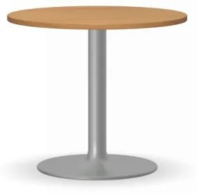 Konferenční stolek ZEUS II, průměr 600 mm, šedá podnož, deska buk