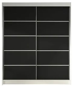 Šatní skříň LINO IV šířka 120 cm - bílá/černá