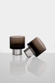 Sklenice whiskey cube - design Lukáš Houdek, kouřová, 280 ml