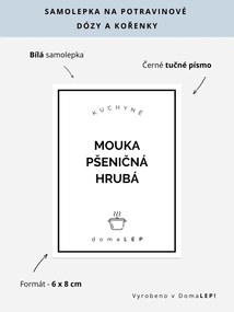 MOUKA PŠENIČNÁ HRUBÁ - omyvatelná samolepka na dózu, výběr rozměrů Ø 5 cm / 5 x 5 cm / 6 x 8 cm | DomaLEP