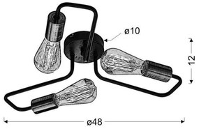 Přisazený lustr HERPE 3xE27/60W/230V