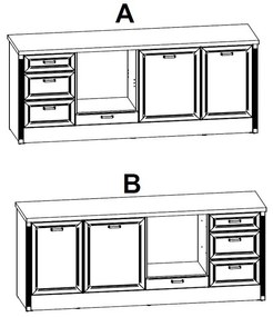 Kuchyňská linka Jasmin, bělená pinie/dub artisan