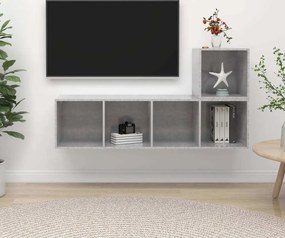 vidaXL 2dílný set TV skříněk dřevotříska [3079806] Barva: šedá s vysokým leskem