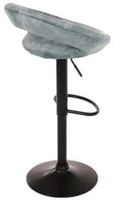 Autronic Barová židle Židle barová, modrá sametová látka, černá podnož (AUB-822 BLUE4)