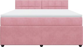 Box spring postel s matrací růžová 180x200 cm samet 3287811