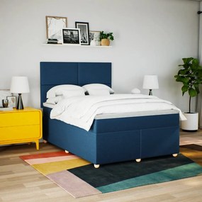 Box spring postel s matrací modrá 140x200 cm textil 3291302