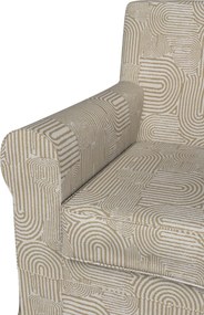 Potah na křeslo IKEA Ektorp Jennylund barva béžová látka pletený vzor, vzorované