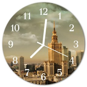 Skleněné hodiny kulaté Warsaw fi 30 cm