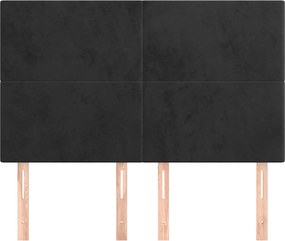 Čelo postele černé 144x5x118/128 cm sametové 3116102