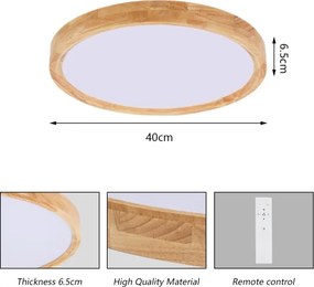Brilagi - LED Stmívat. svítidlo WOODROUND LED/30W/230V 3000-6000K pr. 40 cm+DO