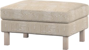 Potah na podnožku IKEA Karlstad barva béžová látka pletený vzor, vzorované