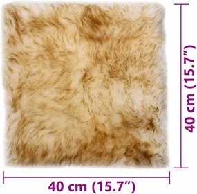 Podsedáky na židle 2 ks hnědé žíhané 40 x 40 cm pravá ovčí kůže 283887