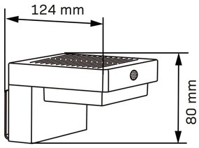 LED Solární nástěnné svítidlo se senzorem MALI LED/4,5W/3,7V 2000 mAh IP44 černá