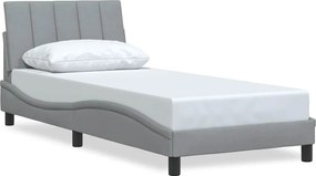 Rám postele bez matrace Hanko světle šedá 80 x 200 cm textil 3310349