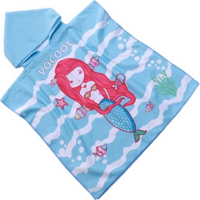 Dětské pončo OCEAN GIRL světle modré 60x120 cm