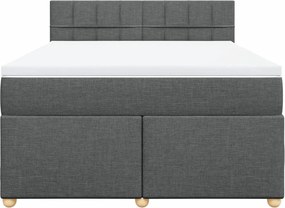 Box spring postel s matrací tmavě šedá 140x200 cm textil 3286704