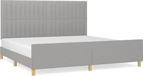 Rám postele bez matrace světle šedý 200 x 200 cm textil 3125243