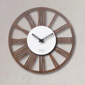 Římské nástěnné hodiny do moderního interiéru | SENTOP HDFK028-orech wenge