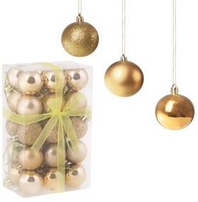 Vánoční baňky zlaté mix - 3cm, sada 30ks