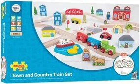 Bigjigs Rail Dřevěná vláčkodráha město a vesnice / 101 dílů / od 3 let