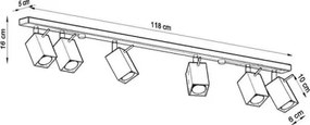 Bodové svítidlo SOLLUX Merida 6l GU10 6x40W bez zdroje SL.0460 černá
