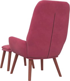 Relaxační křeslo s podnožkou vínové samet 3315143