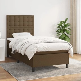 Box spring postel s matrací tmavě hnědá 100 x 200 cm textil 3142076