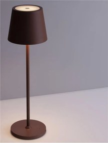 NV 9223403 Venkovní stolní lampa SEINA hnědý hliník a akryl LED 2W 2700K 5V DC IP54 vypínač na těle nabíjecí s PG základnou nebo USB C kabelem - NOVA LUCE