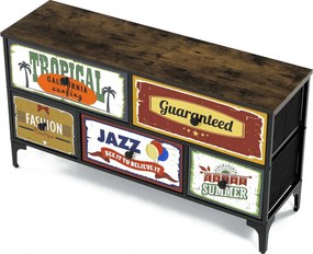 Retro komoda LINEA - old wood / MDF