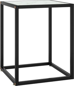 vidaXL Konferenční stolek s m sklem 40 x 40 x 50 cm [322907] Barva: Bílá
