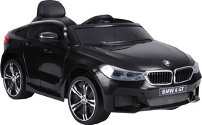 HOMCOM Elektrické auto BMW 6GT pro děti od 3 let, 6V bateriové vozidlo s dálkovým ovládáním, světly a zvuky, MP3 USB, nosnost 30 kg, 106x64x51 cm, čer