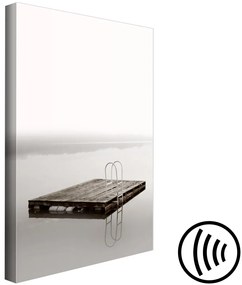 Obraz Ponoř se (1-dílný) svislý - krajinářský pohled na dřevěnou paletu na vodě